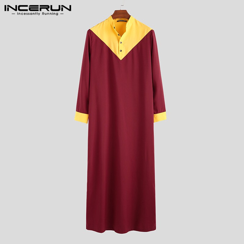 INCERUN Men Islamic Muslim Kaftan Robes Patchwork ... – Grandado