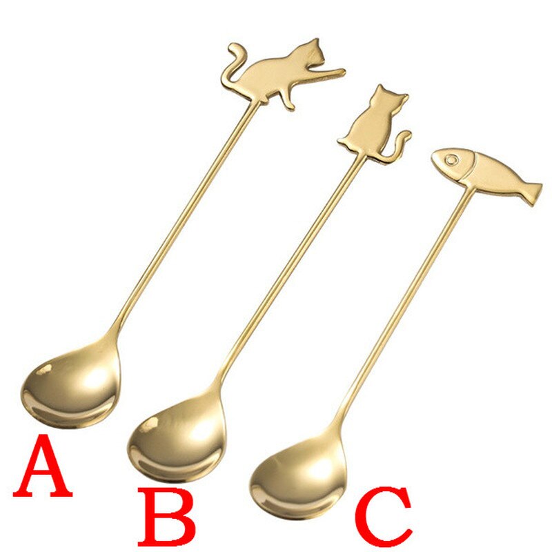 1 PC Stainless Steel Spoon Cartoon Coffee Spoon Cu... – Grandado