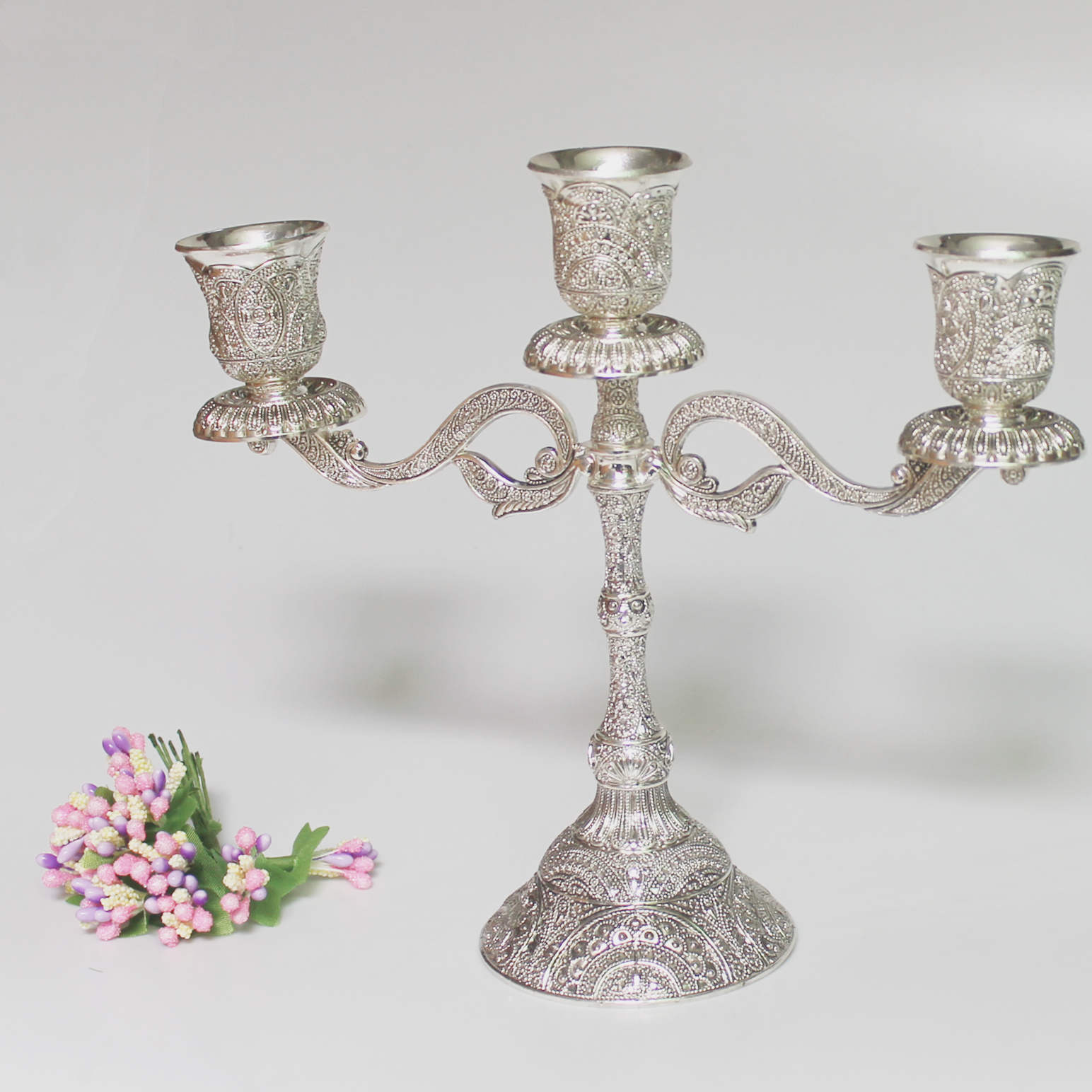 Imuwe Metalen Kandelaars 3 Armen Kandelaar Tafelbl... – Vicedeal