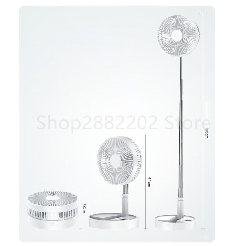 7200mAh Folding Telescopic Floor Desk Fan Remote C... – Grandado