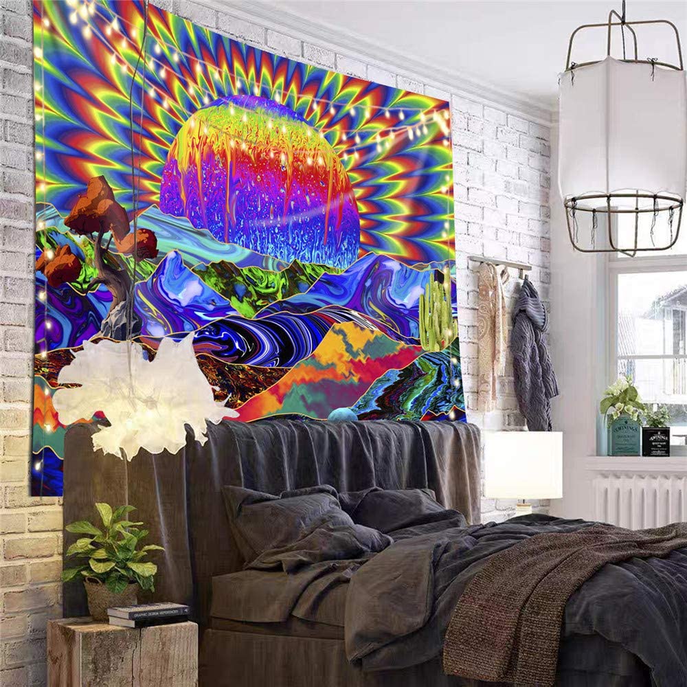 Trippy Psychedelic Wall Art Hippie Cool Colorful S... – Grandado