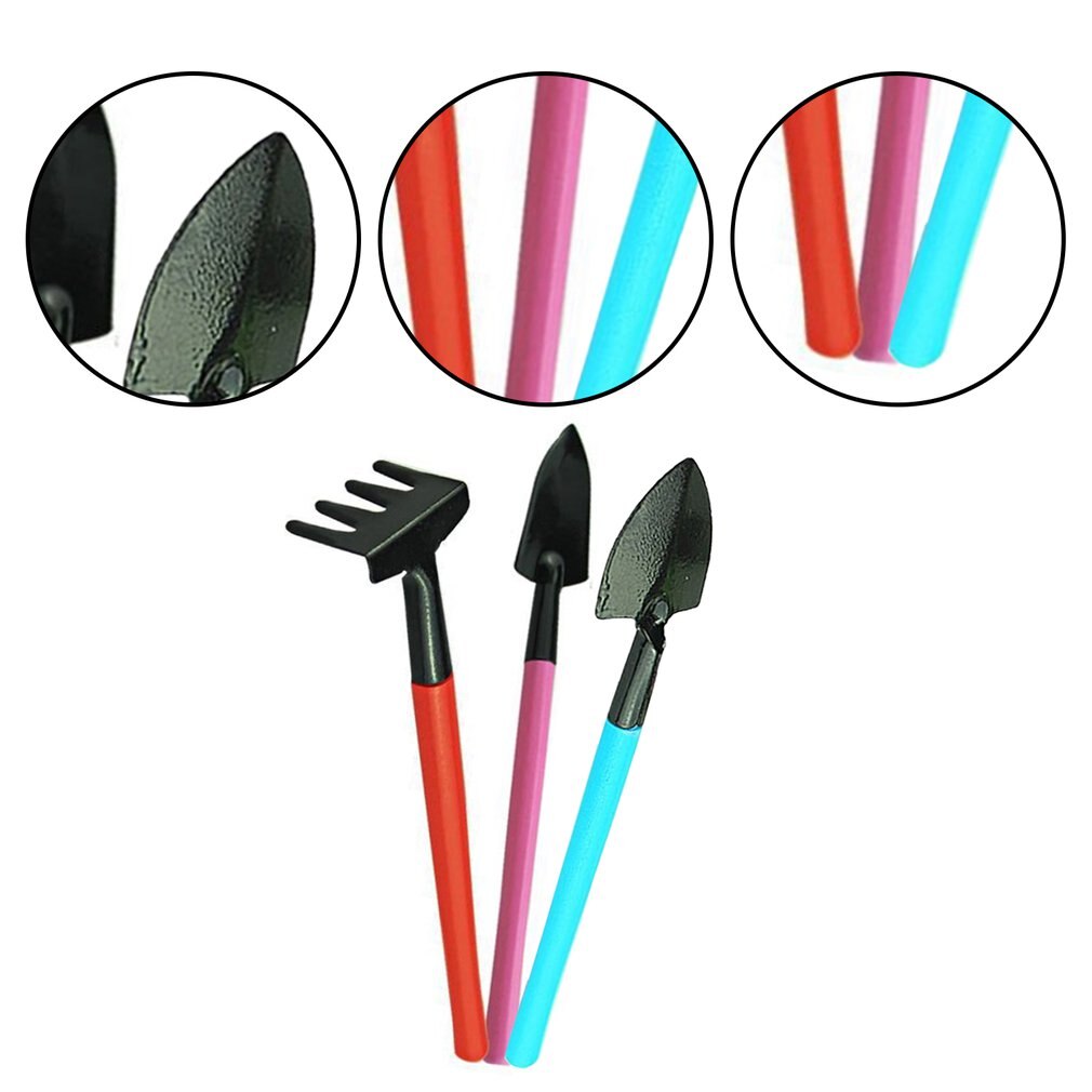 3PCS Portable Garden Tools Set Shovel Rake Spade F... – Grandado