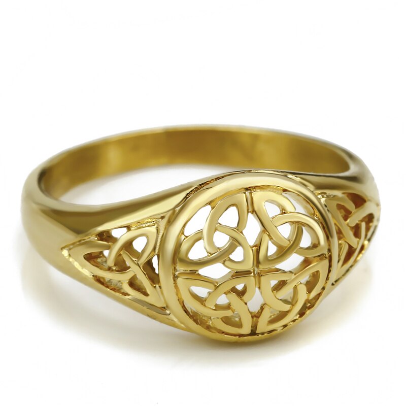 Women's Girl's Stainless Steel Ring Gold Celtic Kn... – Grandado