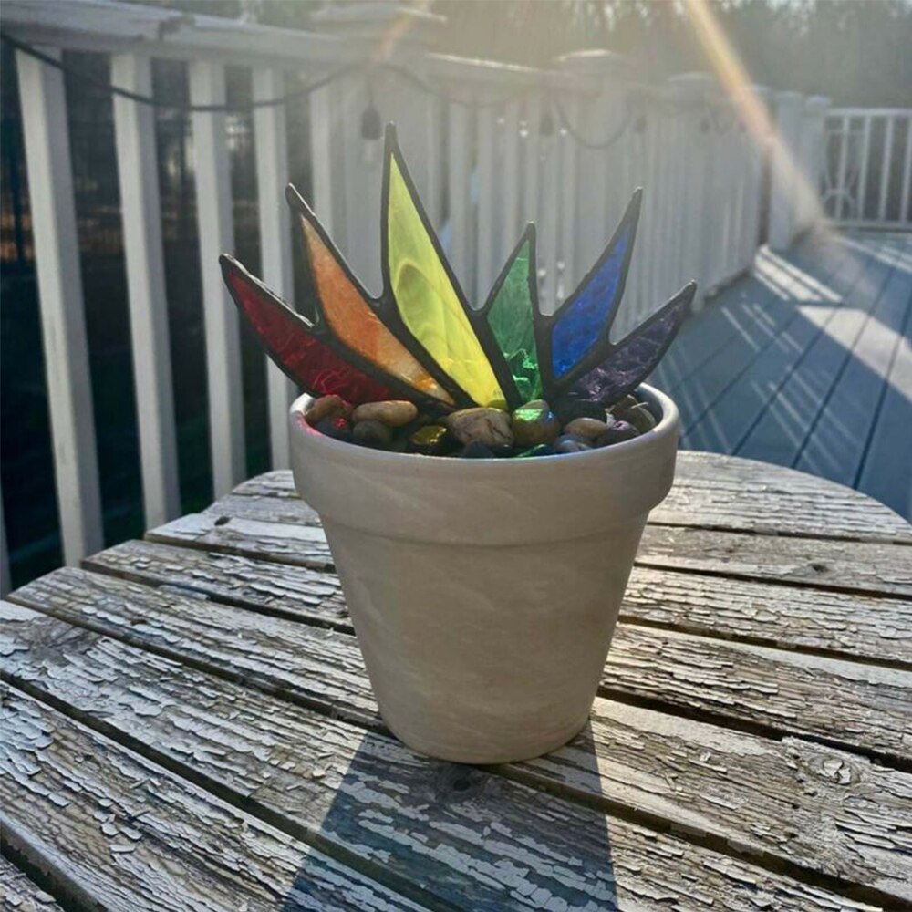 Mini Acrylic Agave Potted Plants Sculpture Garden ... – Grandado