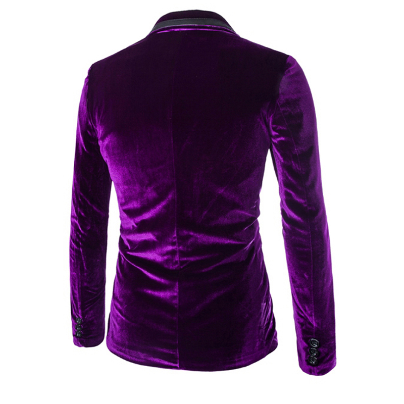 Winter Velvet Blazer Jacket Men Brand Slim Fit Sin... – Grandado