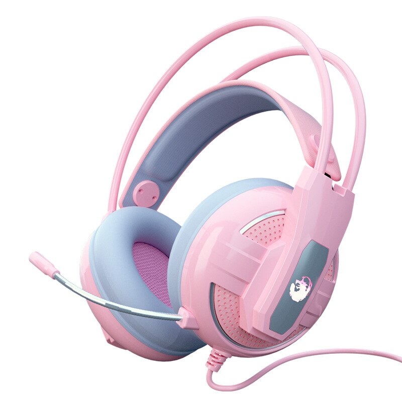 Casque rose casque de jeu filaire avec Microphone ... – Grandado