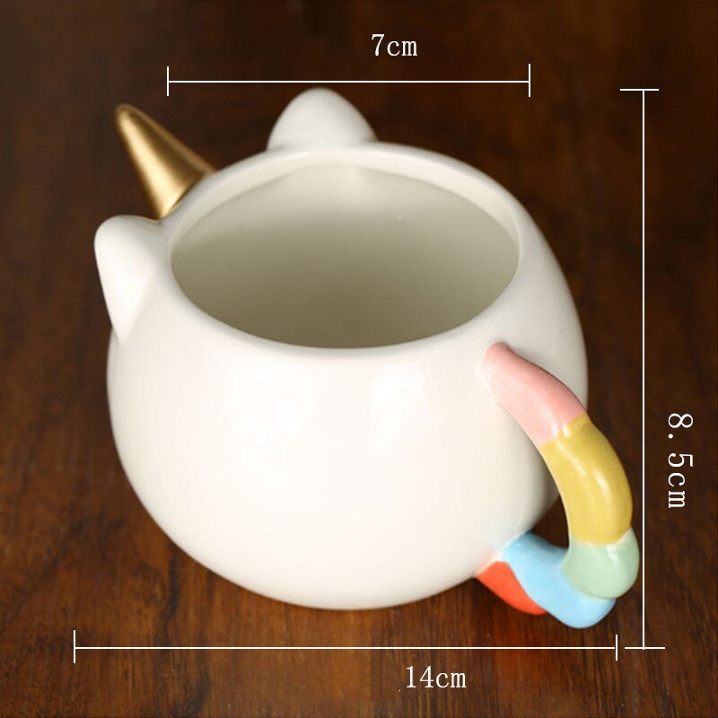 Koohoo 3D Unicorn Mug Ceramic Coffee Cup Children ... – Grandado