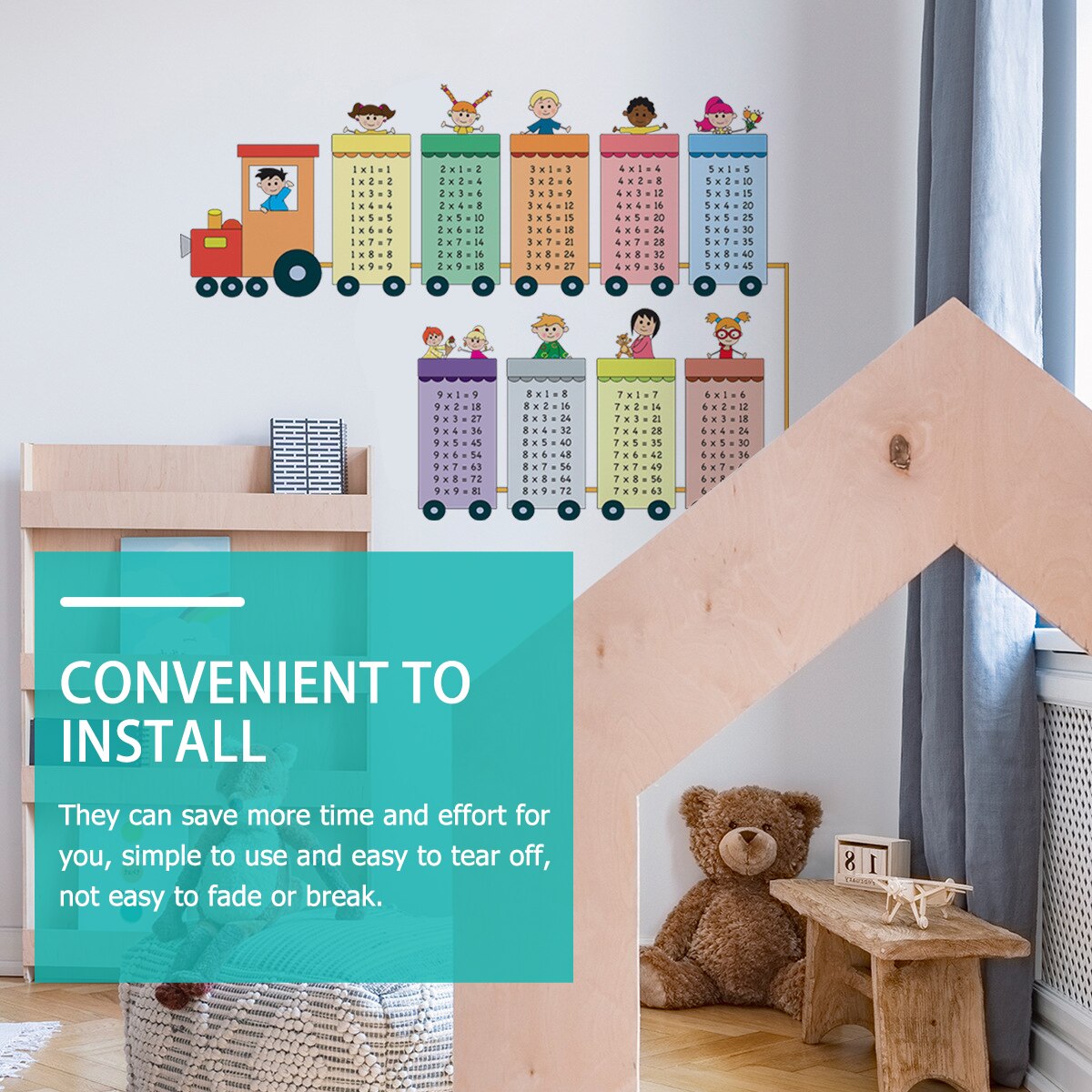 2 Sheets Kids Room Wall Stickers Cartoon Train Mul... – Grandado