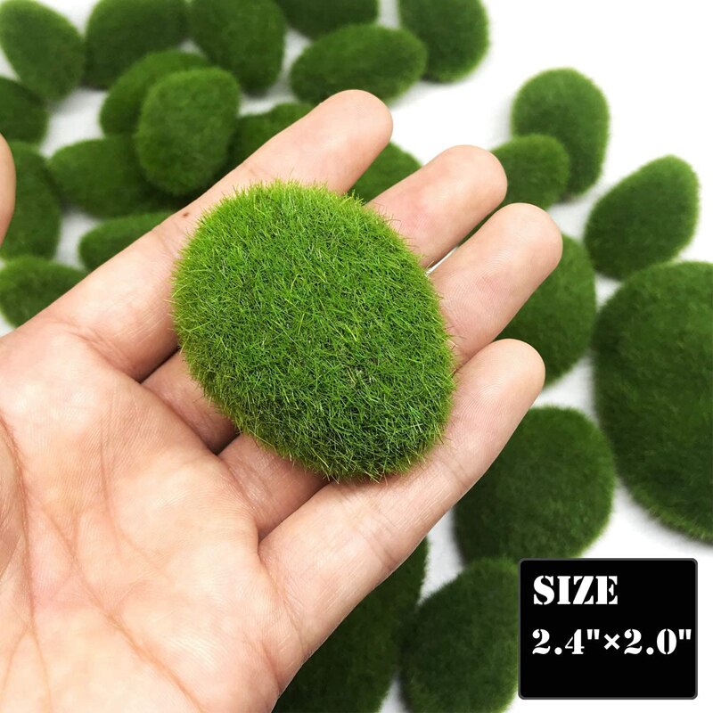 30PCS 3 Size Artificial Moss Rocks Decorative, Gre... – Grandado