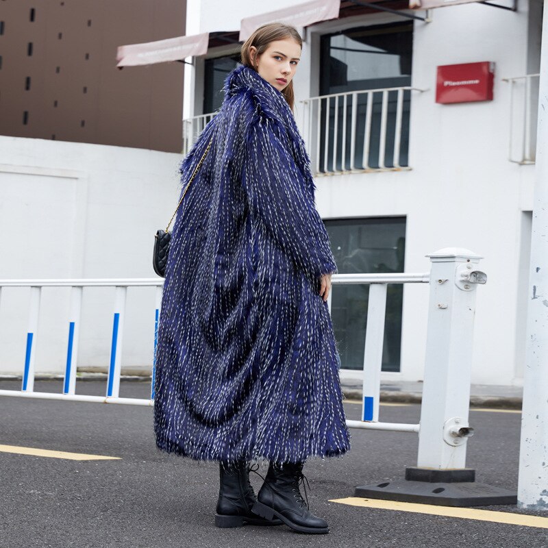 coats and jackets women black fur coat woman winte... – Grandado