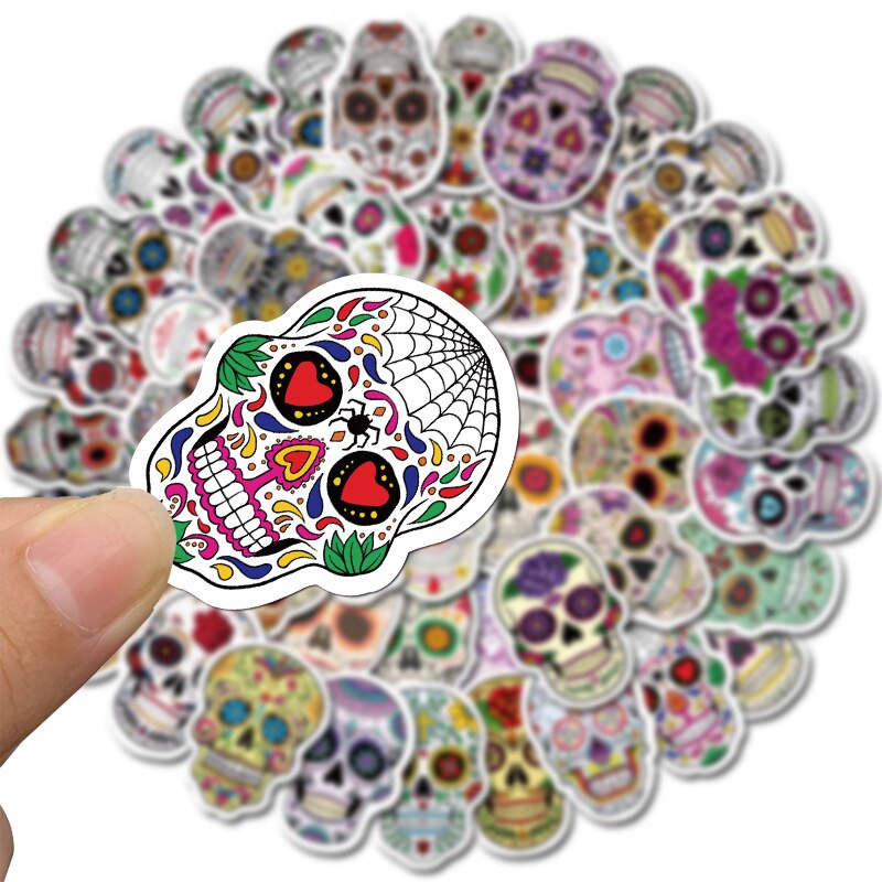 50pcs/lot Fantasy Skull Head Colored Stickers Lapt... – Grandado