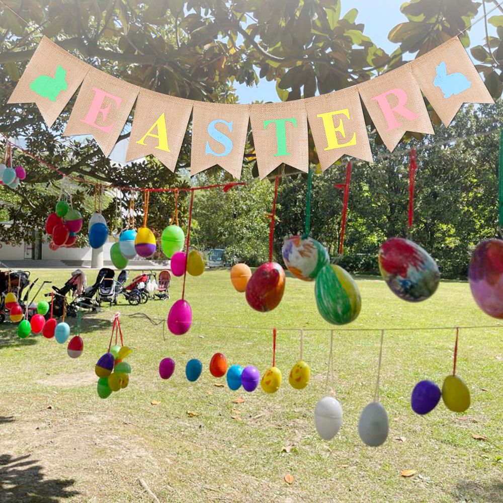 2022 Happy Easter Colorful Banner Decor Cloth Flag... – Grandado