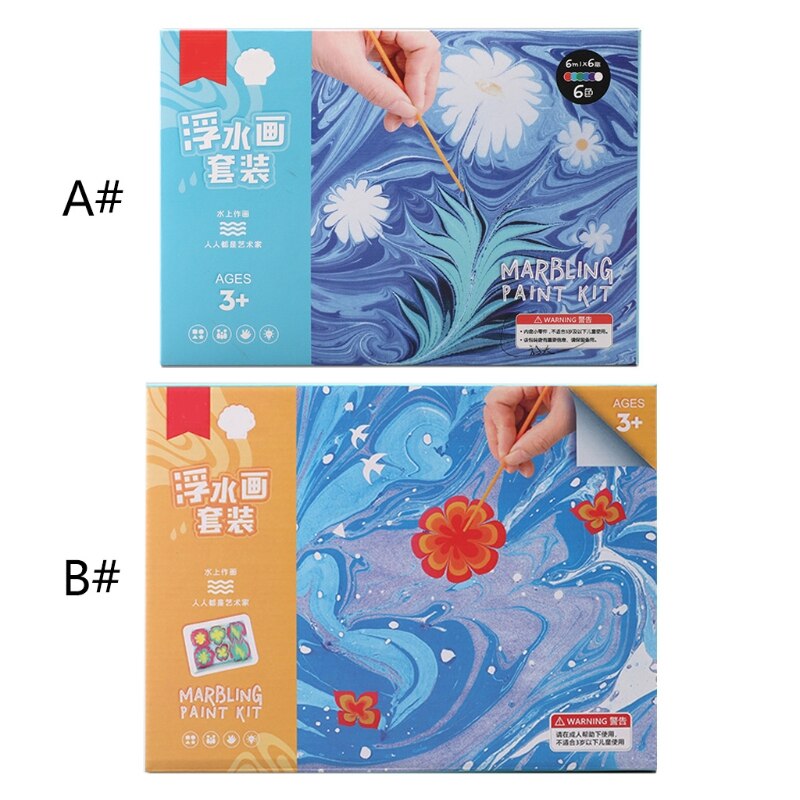Kids Water-based Art Paint Set Marbling Painting K... – Grandado