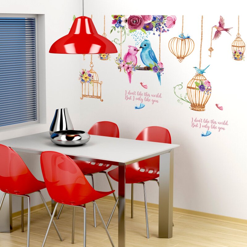 114*64cm Large Size Colorful Birds Wall Stickers B... – Grandado