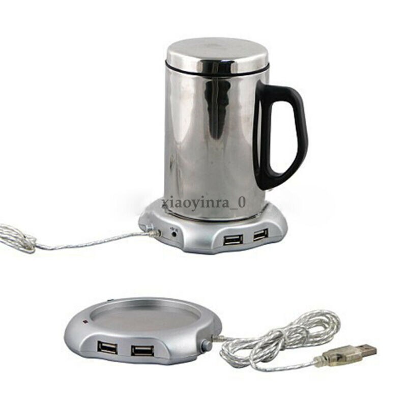 USB Tea Coffee Cup Mug Warmer Heater Pad with 4 Po... – Vicedeal