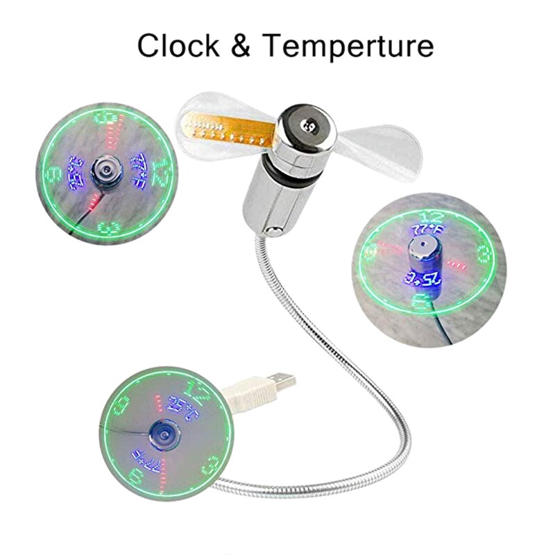 USB Fans Mini Time and Temperature Display with LE... – Vicedeal