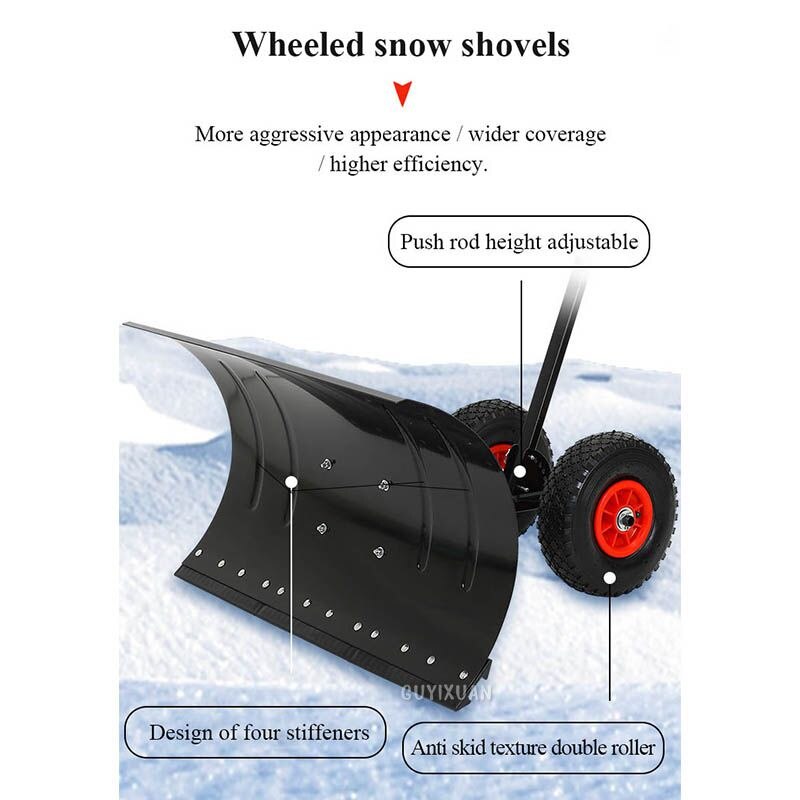 Wheeled Hand Push Snow Removal Shovel Large Snow R... – Grandado