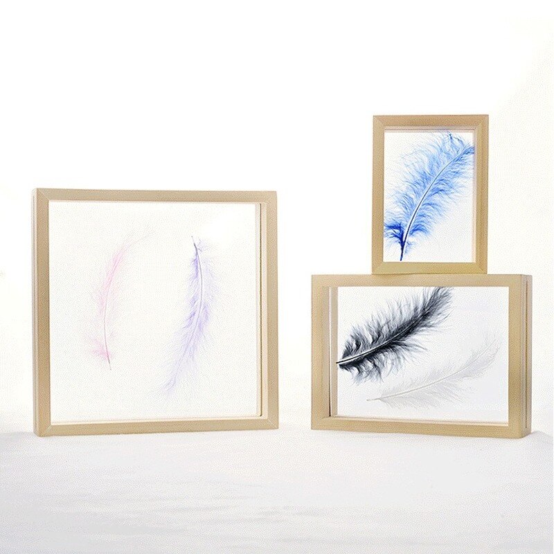 Double-sided Glass Herbarium Photo Frame Wood Colo... – Grandado