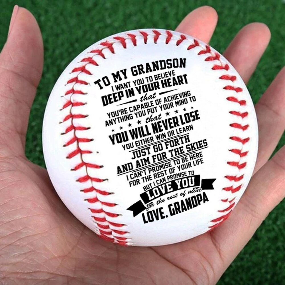 Grandpa To Grandson, Laugh Love Live Baseball Ball – Grandado