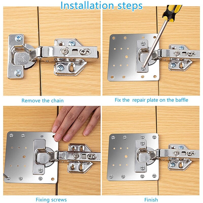 10Pcs Cabinet Hinge Repair Plate Kit Kitchen Cupbo... – Grandado
