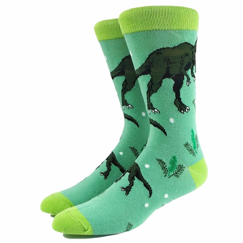 Happy Funny Monkey Dinosaur Sloth Men High Socks – Vicedeal