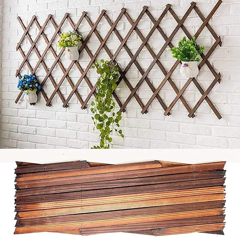 Expanding Wooden Garden Wood Pull Mesh Wall Fence ... – Grandado