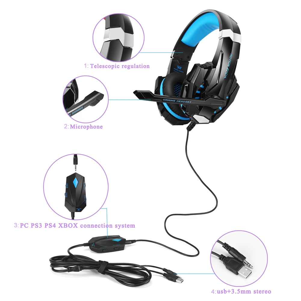 KOTION EACH GS900 Stereo PC Gaming Headphones with... – Vicedeal