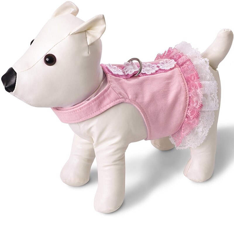 Abrrlo Pet Dog Vest Harness Lovely Pink Lace Dog D... – Grandado