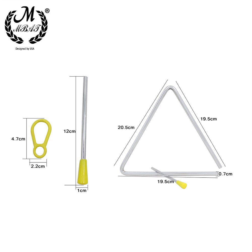 M MBAT 6/7/8 Inch Triangle Music Orff Instrument B... – Vicedeal