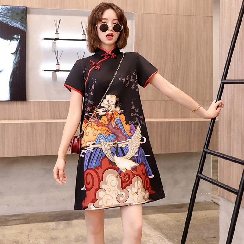 Modern Chinese Dress Qipao Velvet Cheongsam Qi Pao... – Grandado