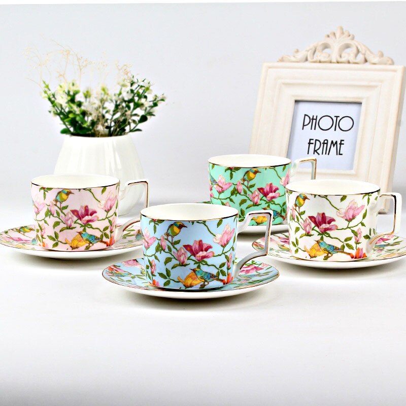 Hoogwaardige Bone China Kopje Koffie Mode Gouden R... – Grandado