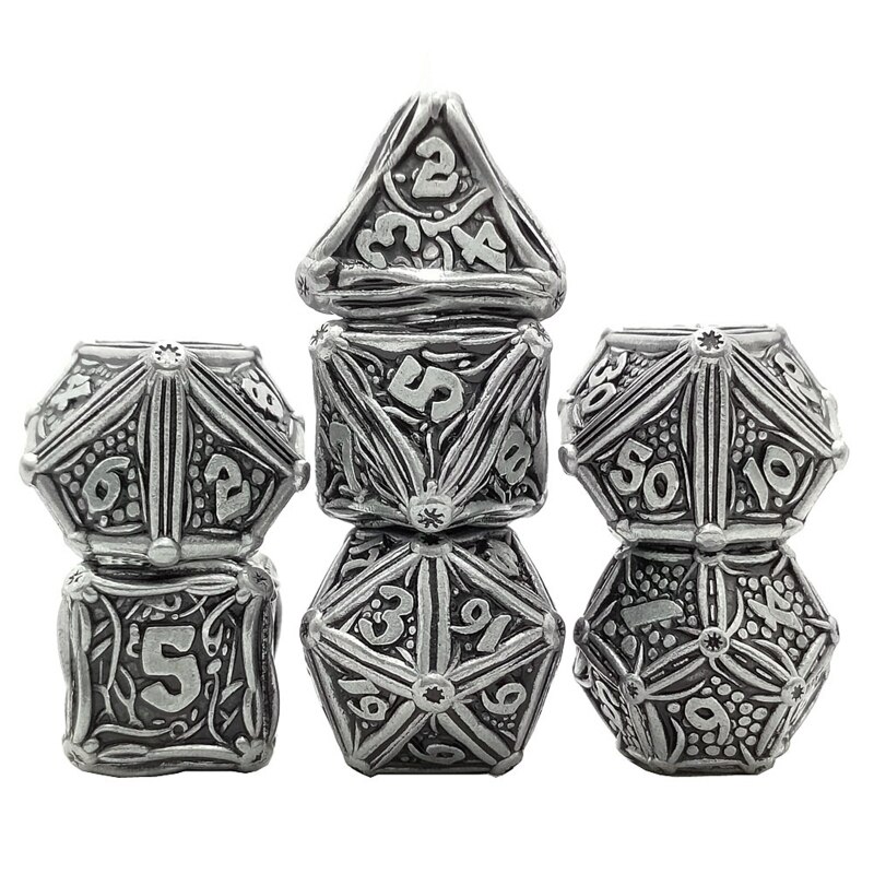 Brand 7pcs Heavy Duty Metal Dice Set Solid Polyhed... – Vicedeal