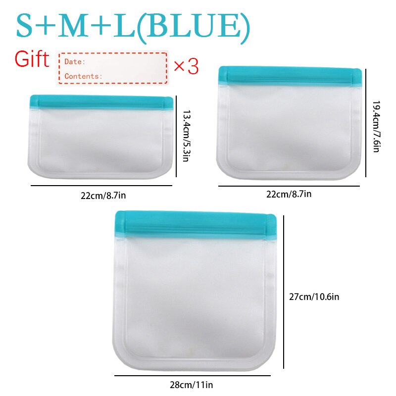 3PCS/Set Reusable PEVA Food Storage Bags Leak Proo... – Grandado