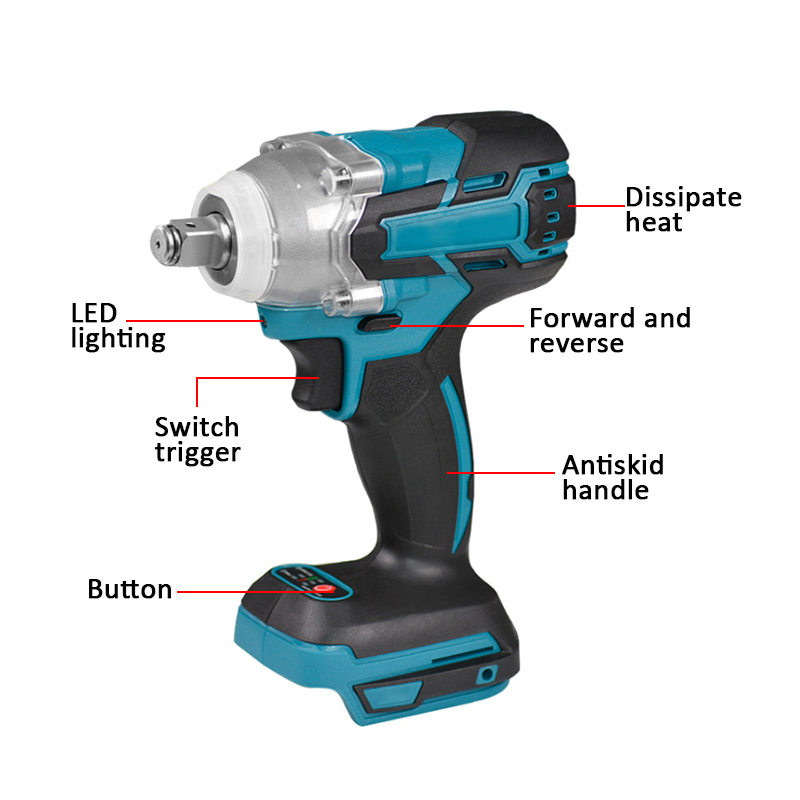 18V 520Nm Brushless Cordless Electric Impact Wrenc... – Vicedeal