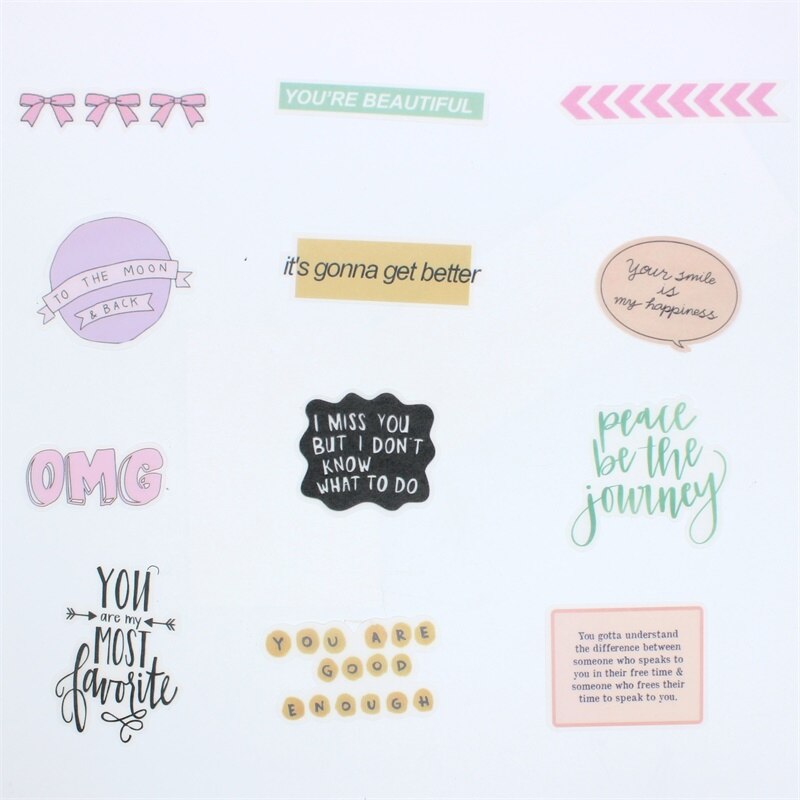 KSCRAFT 60pcs Korte Zin Velijn Stickers voor Scrap... – Vicedeal