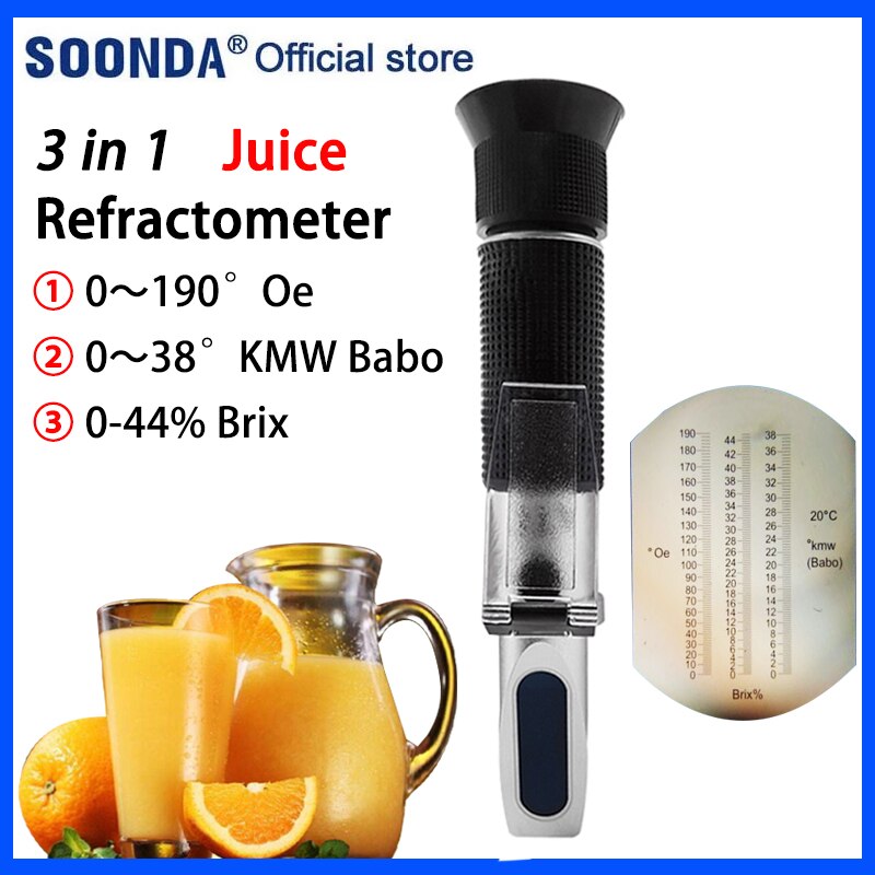 Juice Refractometer 0-190°OE Tester Meter Sugar Co... – Grandado