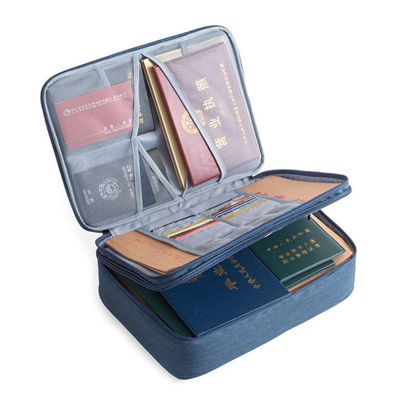 Double Layer Document Ticket Bag Zipper Storage La... – Grandado