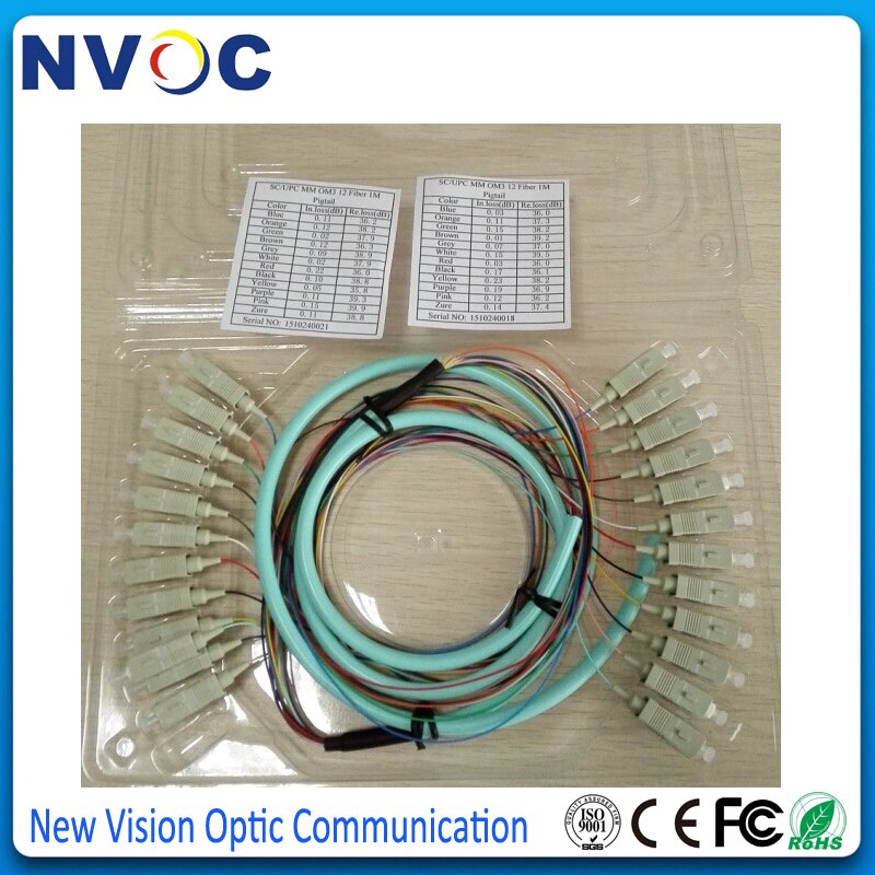 SC OM3 12cores Fanout Fiber Optic Pigtail SM Simpl... – Grandado