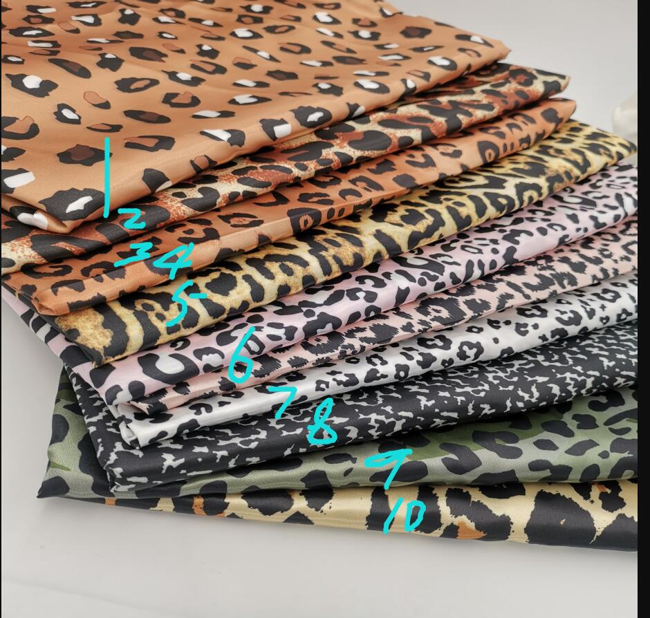 Satin Leopard Printed Fabric – Grandado