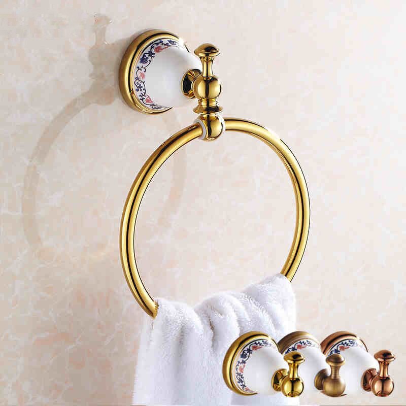 Luxury Towel Ring Bathroom Gold Finished Decorativ... – Vicedeal