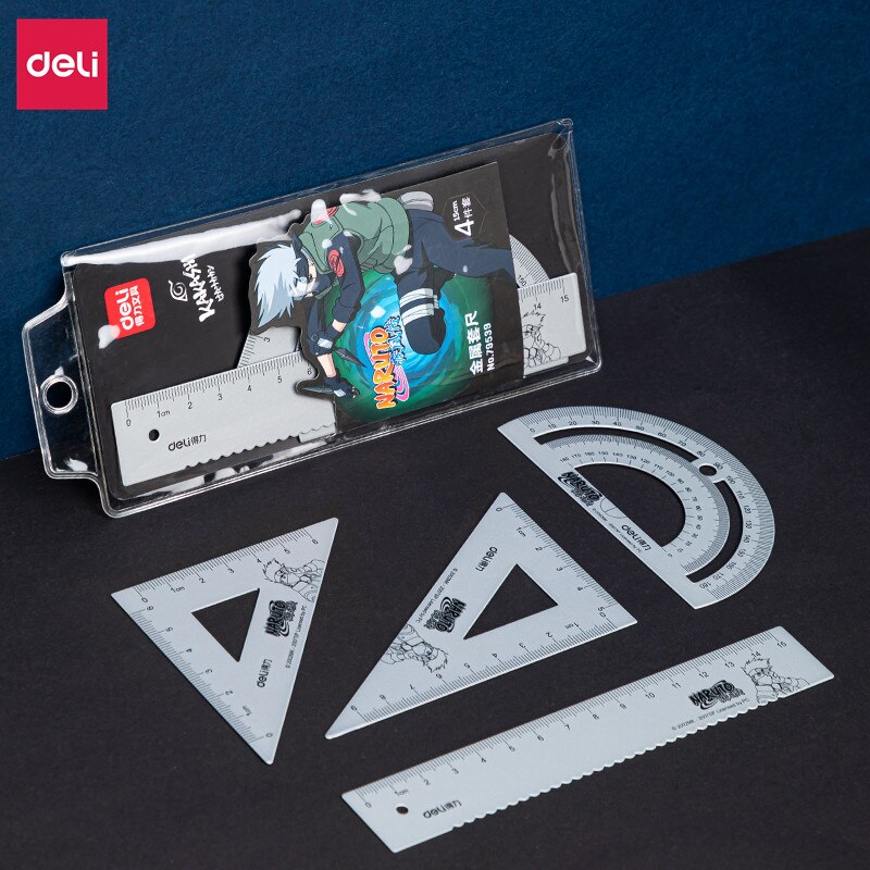 Deli 4pcs/set Aluminium Ruler Set Metal Geometry M... – Grandado