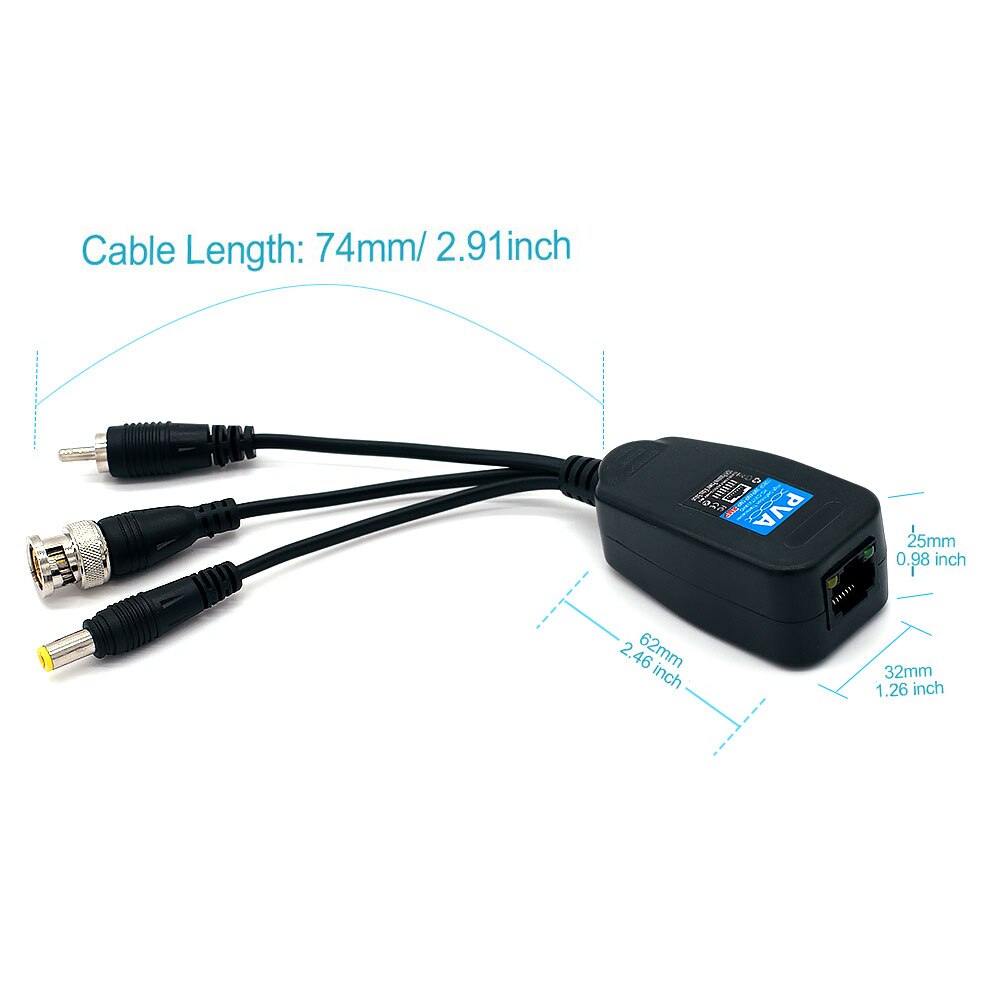 10 Pairs 5MP Video Power Balun BNC Audio to RJ45 C... – Grandado