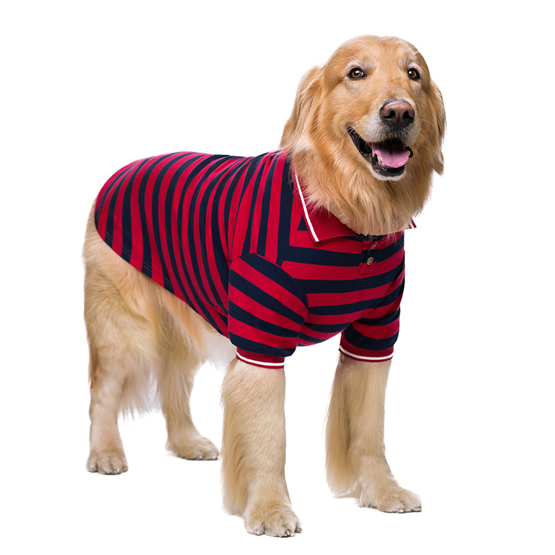Striped Pet T-shirt Big Dog Clothes Bull Terrier/L... – Grandado
