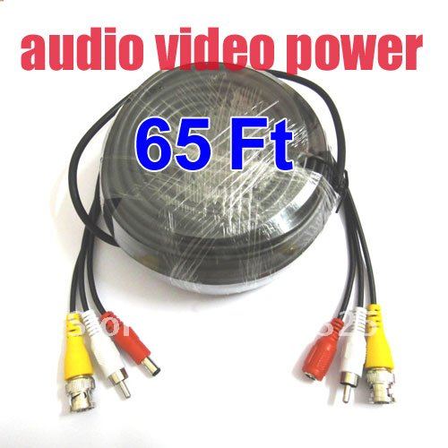 65 Feet Video Audio Power Extension CCTV Cable For... – Grandado
