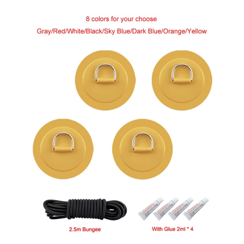 RXBC 4pcs D-Ring PVC Patch with Glue and Bungee fo... – Grandado