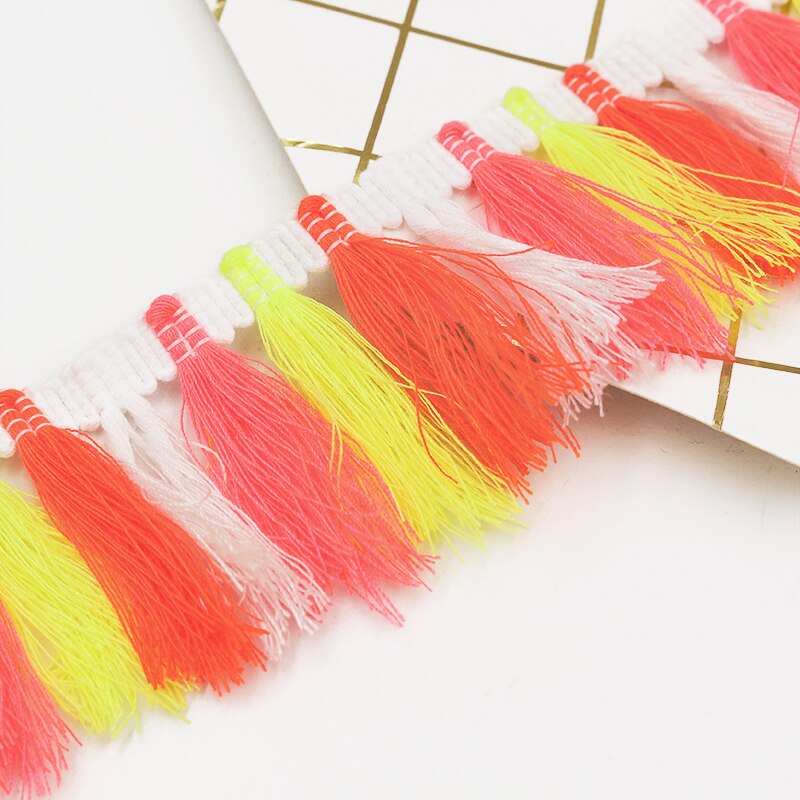 3M/lot Beautiful Fringe Beige Multicolor Tassel La... – Vicedeal