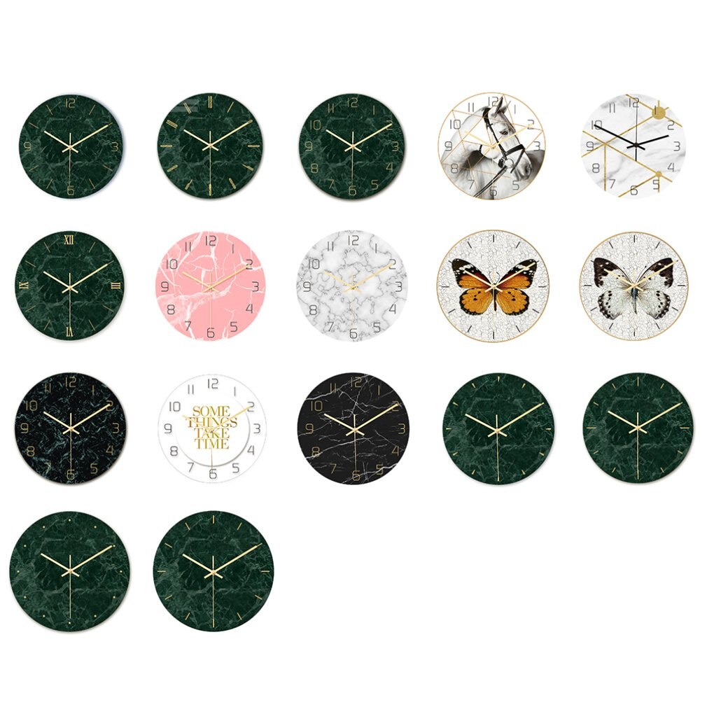 Modern light luxury wall clock marble texture cloc... – Grandado