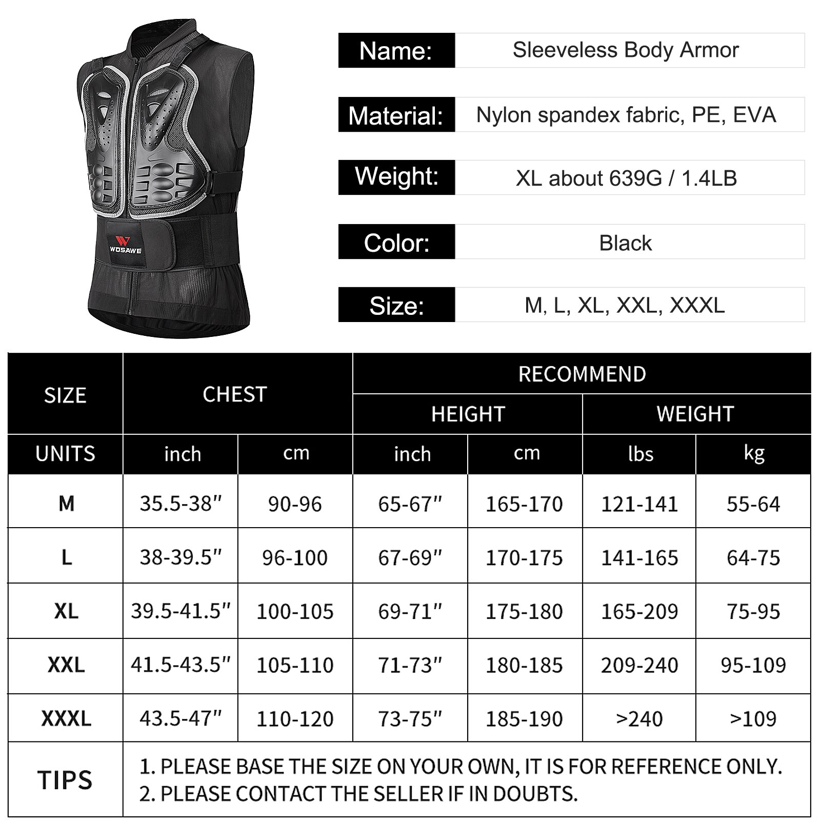 Body Chest Spine Protector Armor Vest for Skiing S... – Grandado