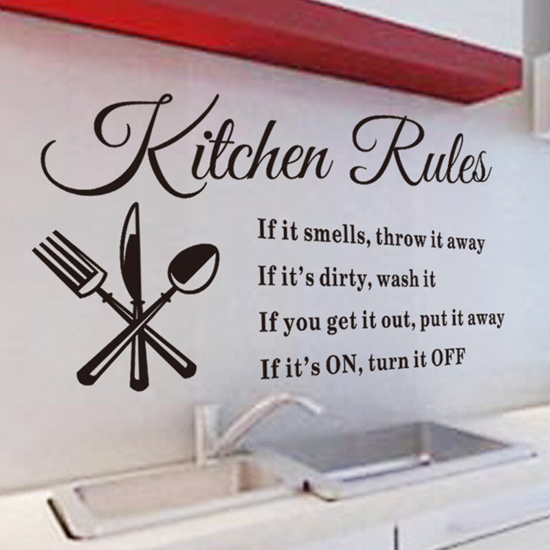 DIY Removable Kitchen Rule Words Wall Stickers Dec... – Grandado