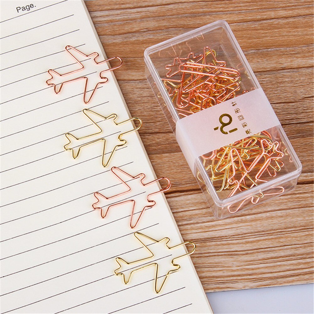 12pcs/set Rose Gold Airplane Shape Metal Paper Cli... – Vicedeal